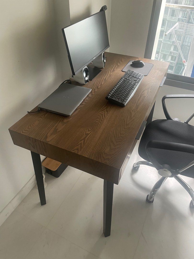 Malton Walnut Study Table 1.2m, Furniture & Home Living, Furniture ...