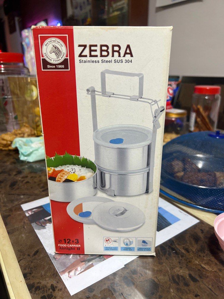 Zebra Stainless Steel SUS304 food carrier tingkat, Furniture & Home ...