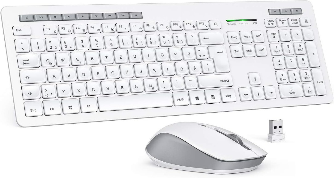034) JELLY COMB IWG-WJTZ02 WHITE 2.4G WIRELESS KEYBOARD AND MOUSE COMBO ...