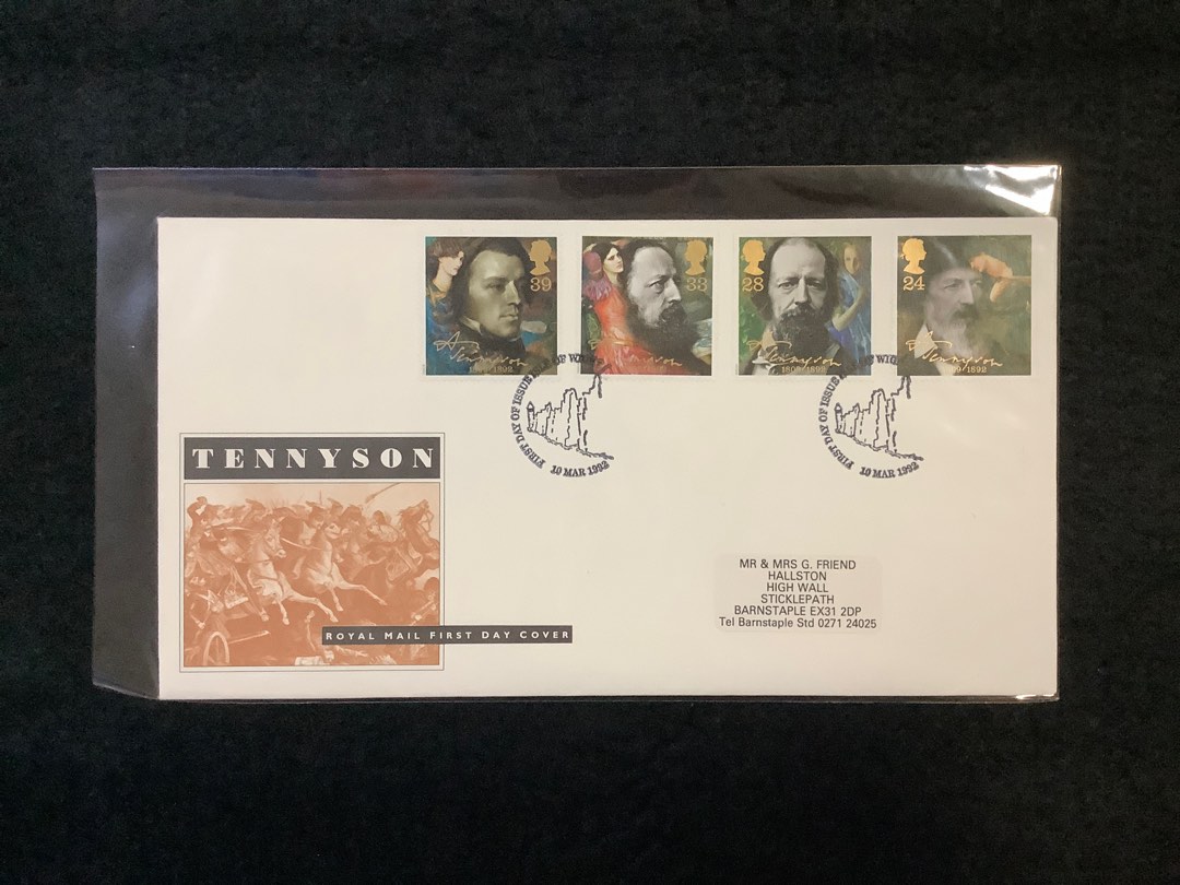 1992 Great Britain Death Centenary Of Alfred, Lord Tennyson (Poet)First ...