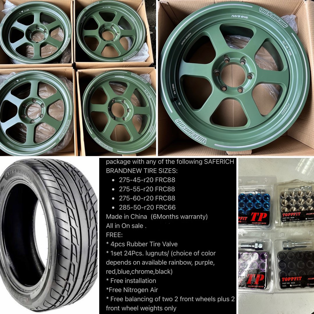 20” TE37 XT Green mags 6Holes pcd 139 w/275-45-r20/275-55-20/275-60-20/ ...