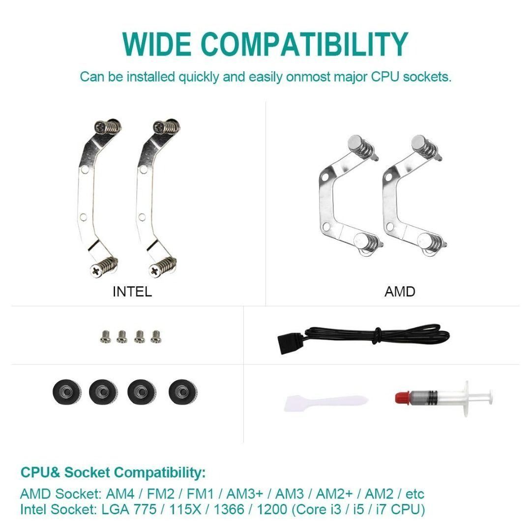 [2941] GOLDEN FIELD E04 ARGB CPU Cooler, PWM CPU Fan, 5V Motherboard ...