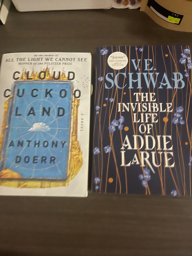 2 books Cloud cuckoo land by anthony doerr and the invisible life of addie larue by ve schwab on ...