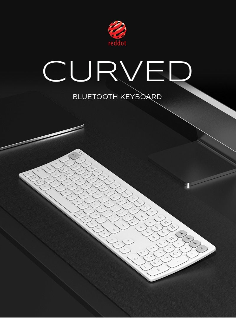 Actto B605 Curved Slim, 2.4 GHz USB,Bluetooth Wireless Keyboard for ...