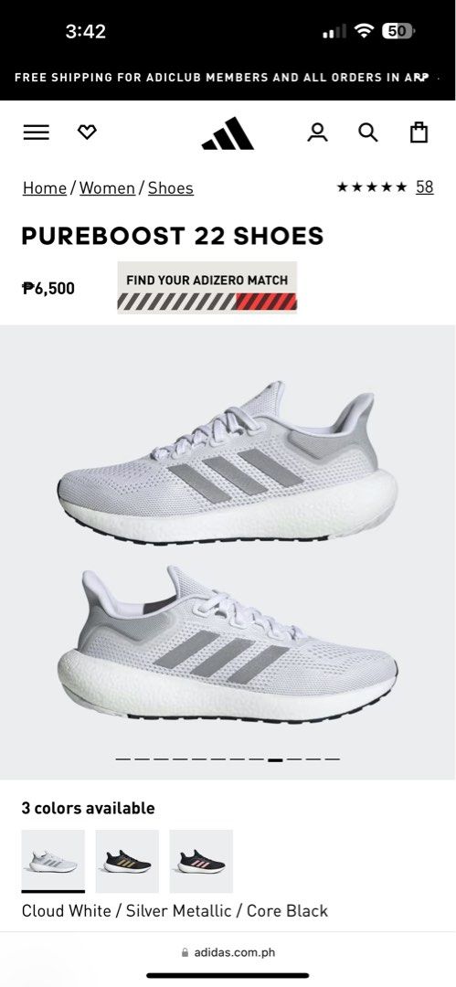 Adidas Pureboost 22 Jet, Women's Fashion, Footwear, Sneakers on Carousell