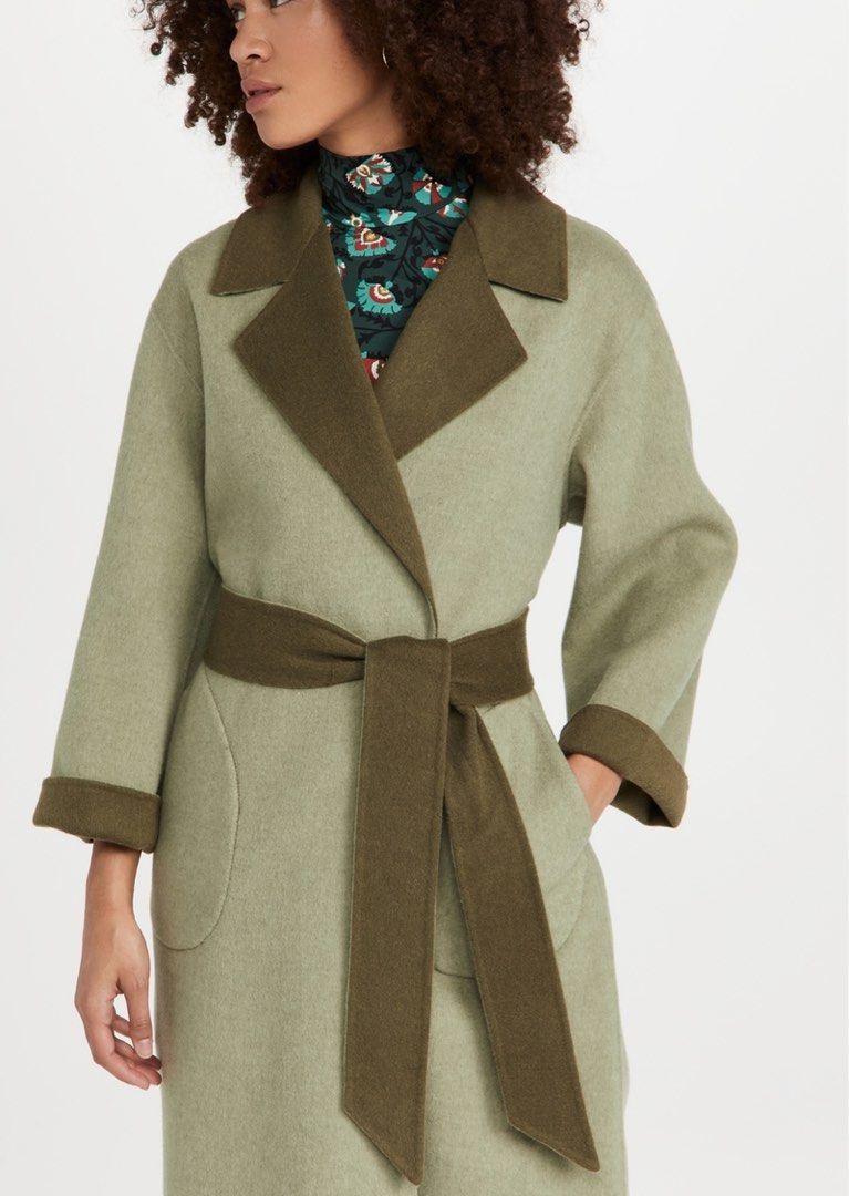 Alice+Olivia Tomiko Reversible Wrap Coat, Women's Fashion, Coats ...