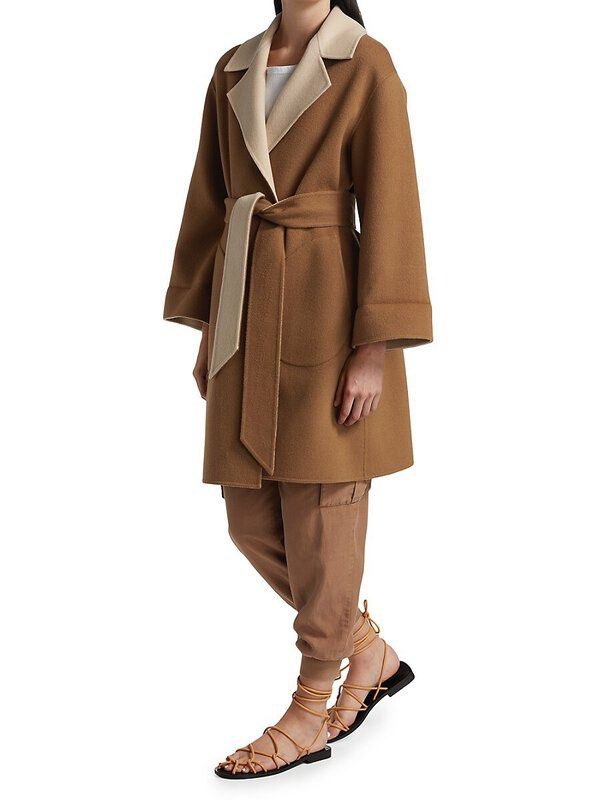 Alice+Olivia Tomiko Reversible Wrap Coat, Women's Fashion, Coats ...