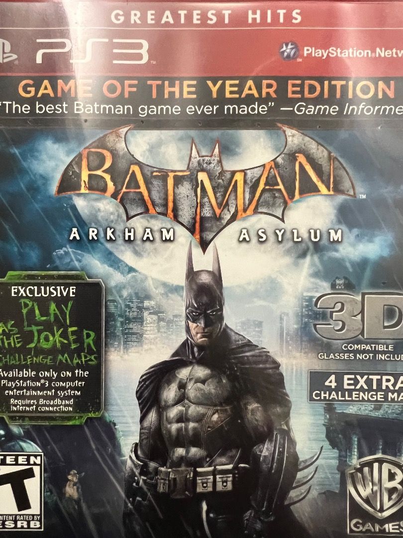 Batman: Arkham Asylum PS3 (Sealed), Video Gaming, Video Games ...