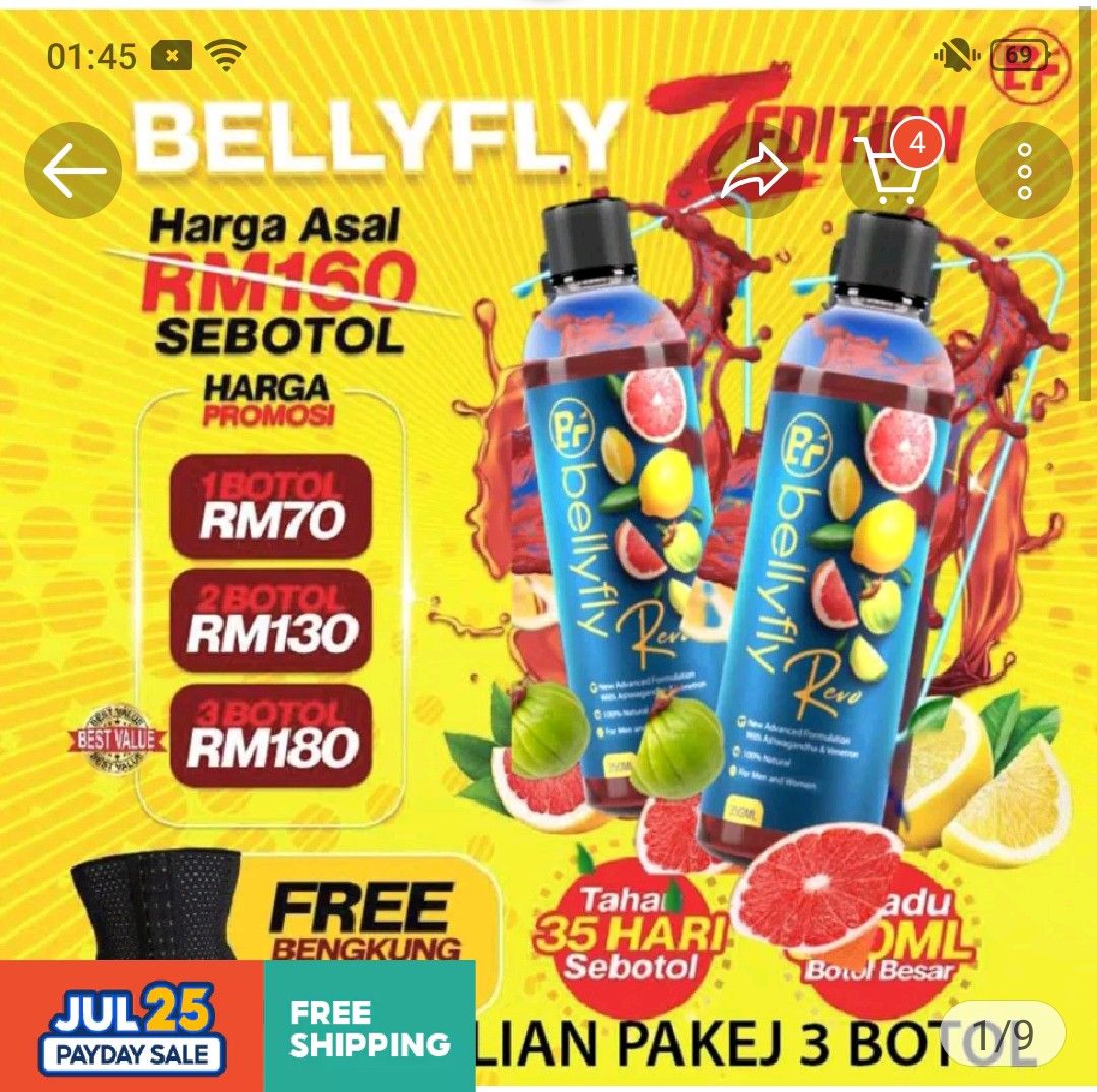 Bellyfly Revo 350ml, Health & Nutrition, Health Supplements, Health ...