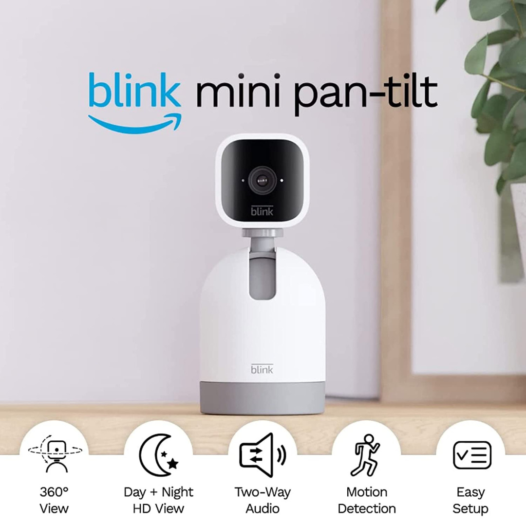 Blink Mini Pan-Tilt Camera Rotating Indoor Smart Security Camera ...