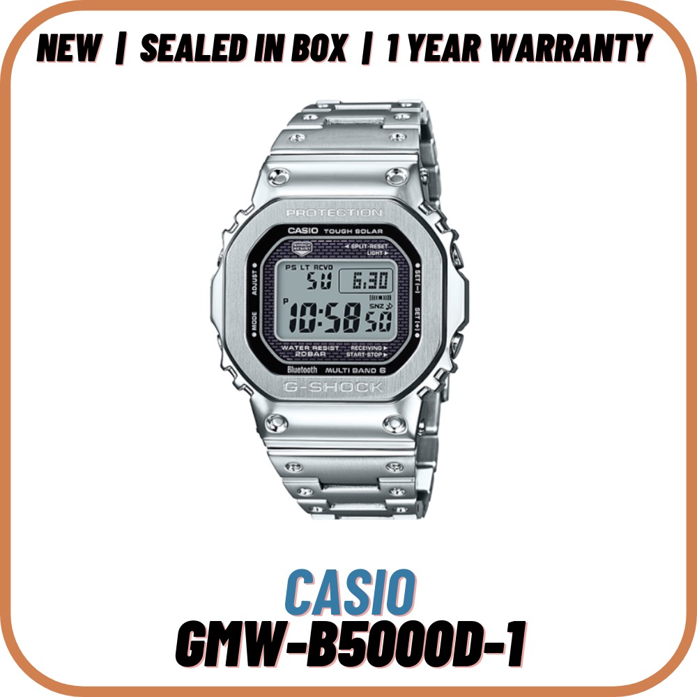 BNIB Casio GMW-B5000D-1 Solar Powered Bluetooth Watch, Men's Fashion ...