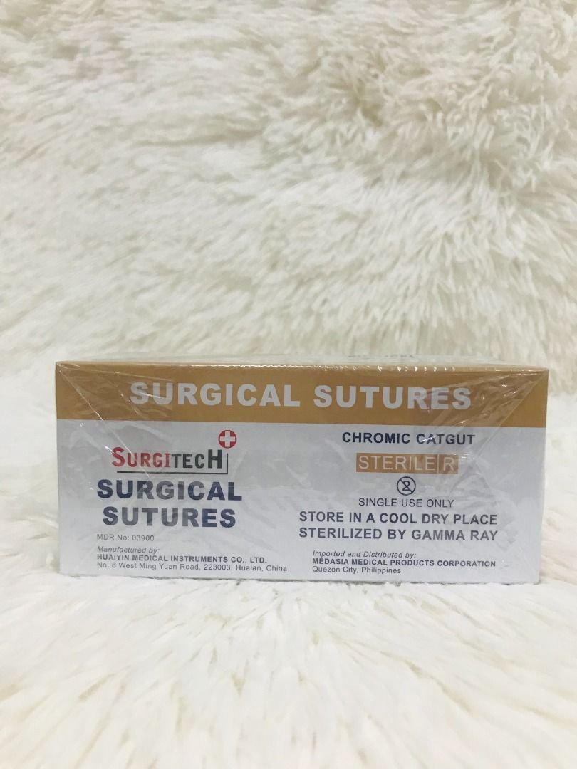 CHROMIC CATGUT SURGICAL SUTURES 12PCS/BOX, Health & Nutrition, Medical ...