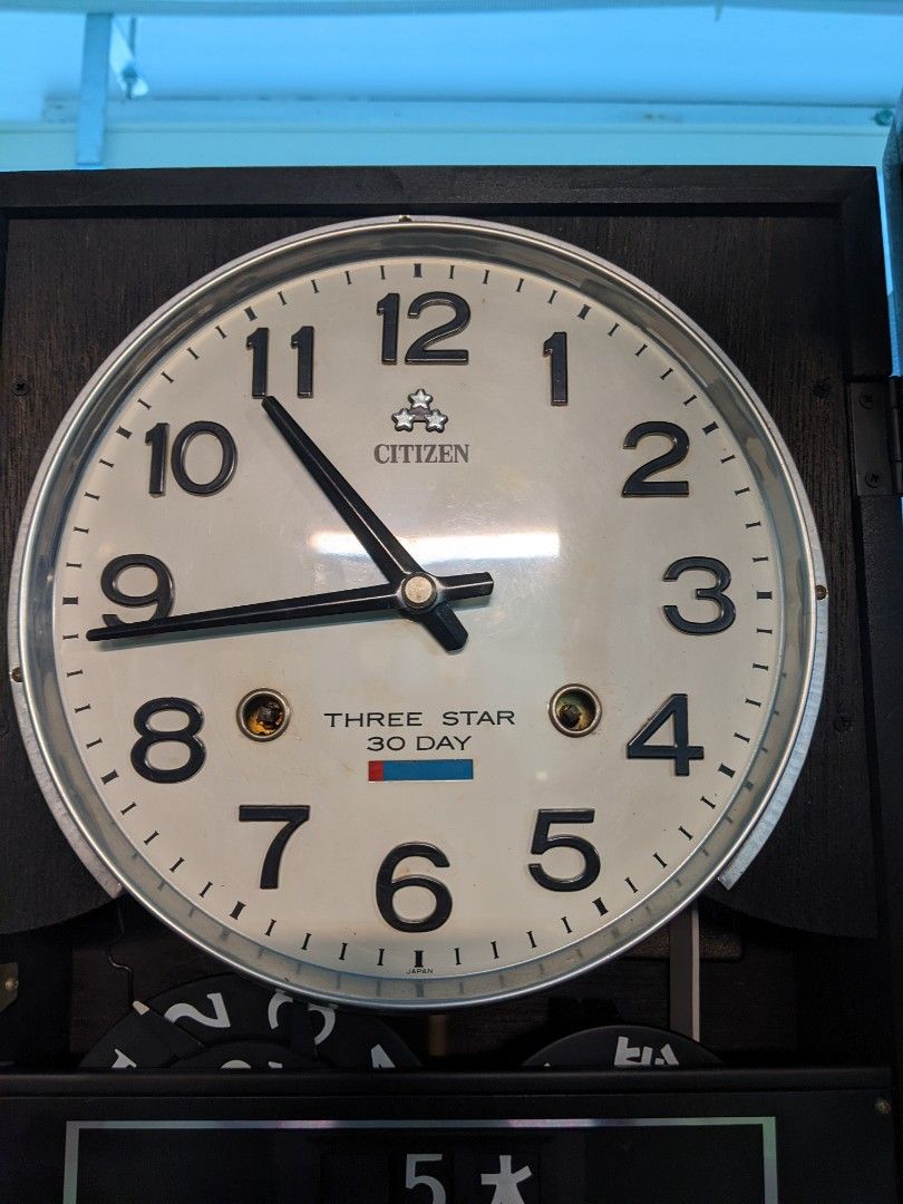 CITIZEN THREE STAR 30 DAYS HAND WINDING WALL CLOCK, Furniture & Home ...