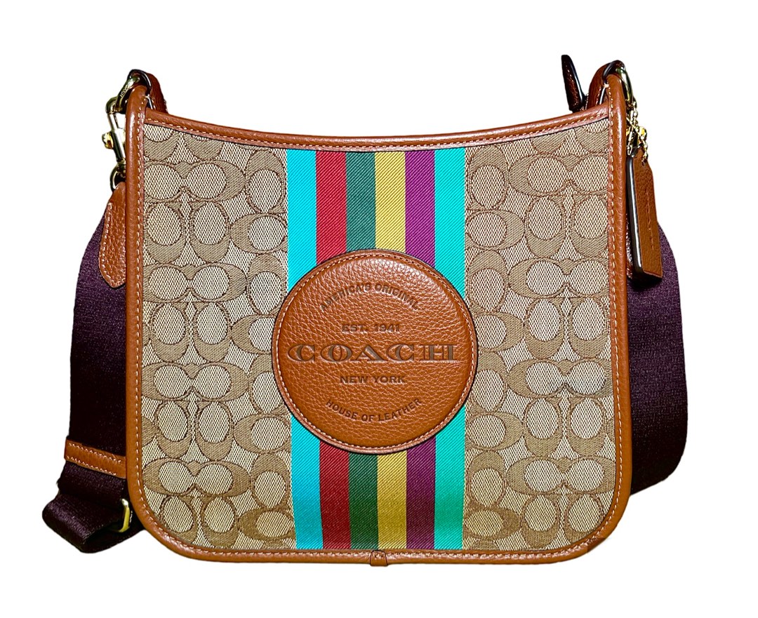 Coach Dempsey file bag in signature jacquard with stripe and Coach ...