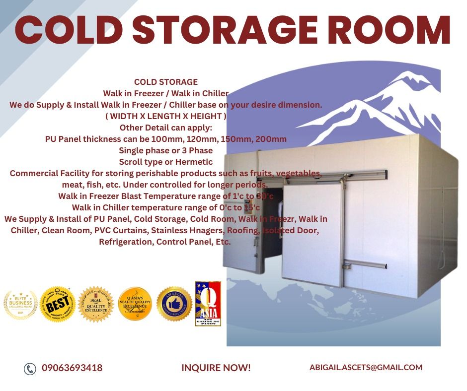 cold storage room walk in freezer / walk in chiller with supply and ...