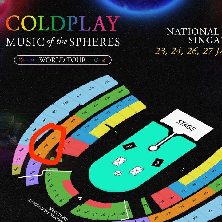 COLDPLAY ASIA TOUR 23 JAN, Tickets & Vouchers, Event Tickets on Carousell