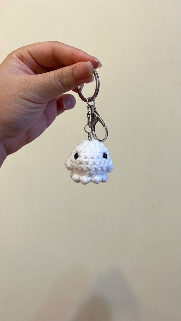 Crochet Ghost Keychain, Hobbies & Toys, Stationery & Craft, Handmade ...