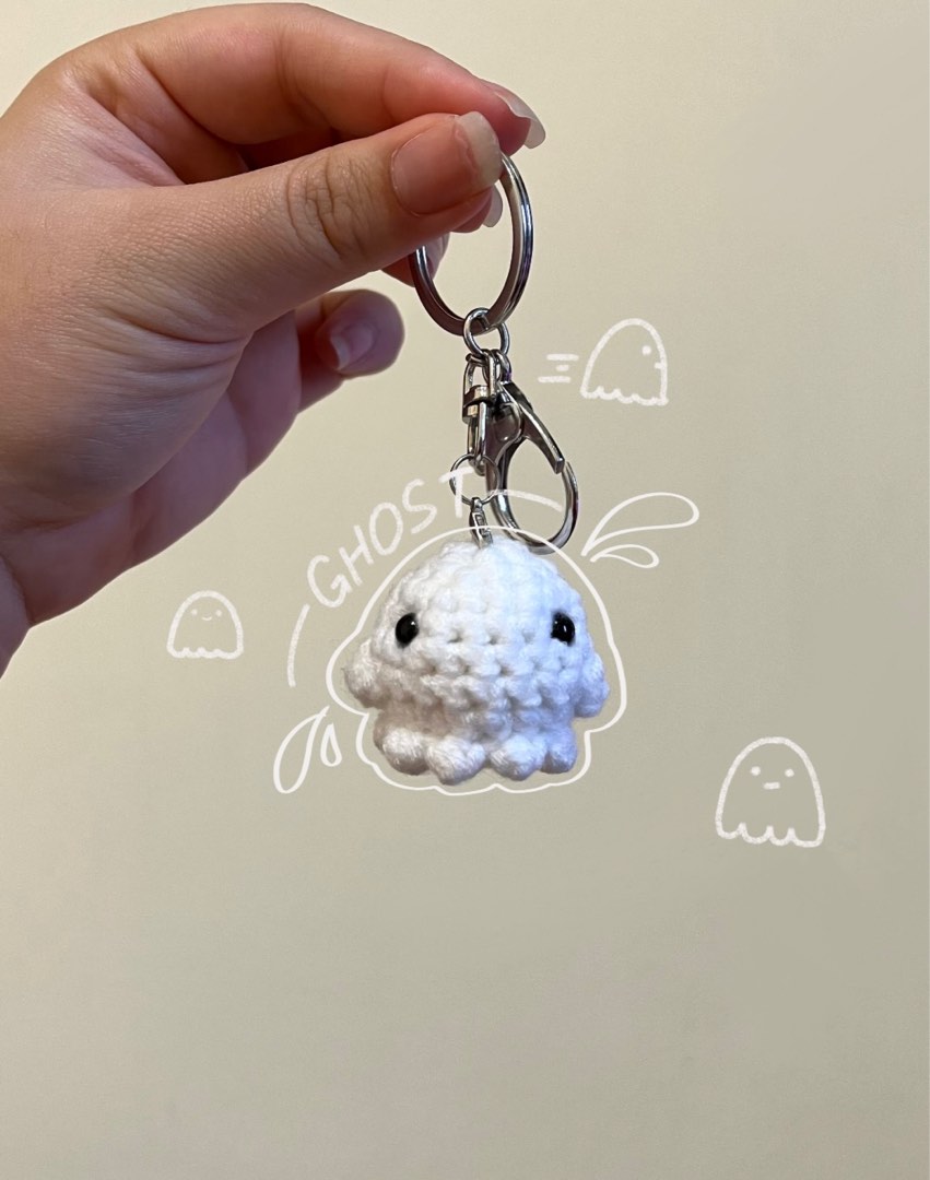 Crochet Ghost Keychain, Hobbies & Toys, Stationery & Craft, Handmade ...
