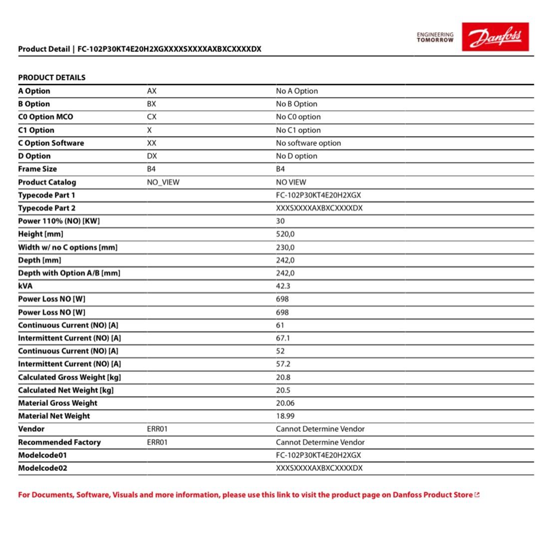 Danfoss Vsd Hvac Drives Fc102 Ip20 30kw 131f5454 Everything Else On