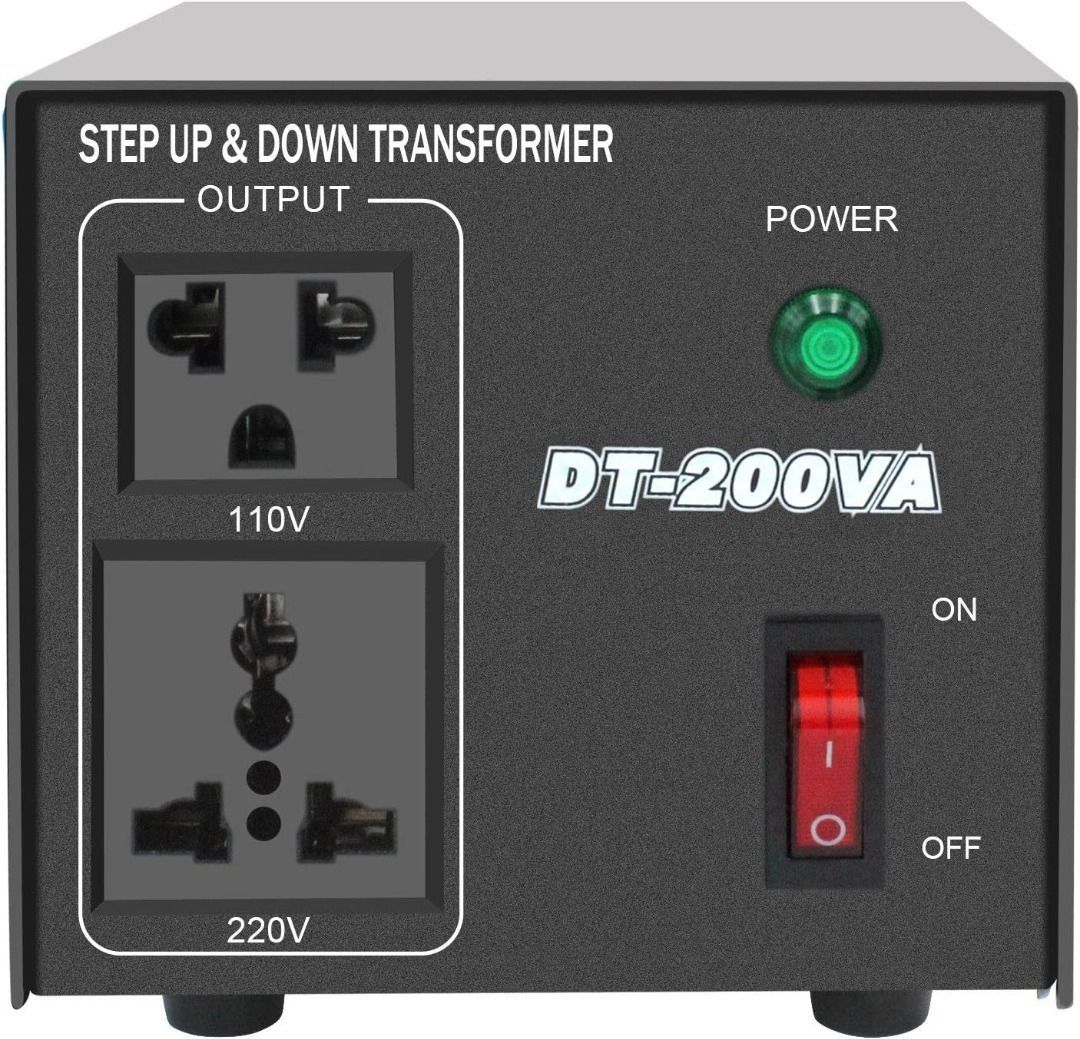 DT-200VA 200W Voltage Converter Transformer (220V to 110V, 110V to 220V) 200W Up/Down Converter ...