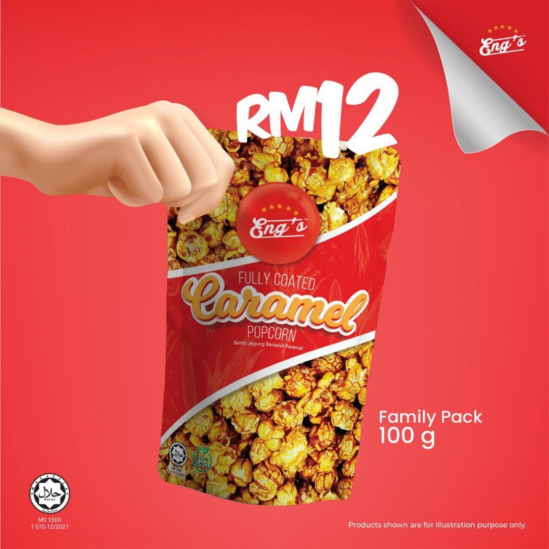 Eng's Popcorn Pack Ecobig 100gram, Food & Drinks, Packaged & Instant ...