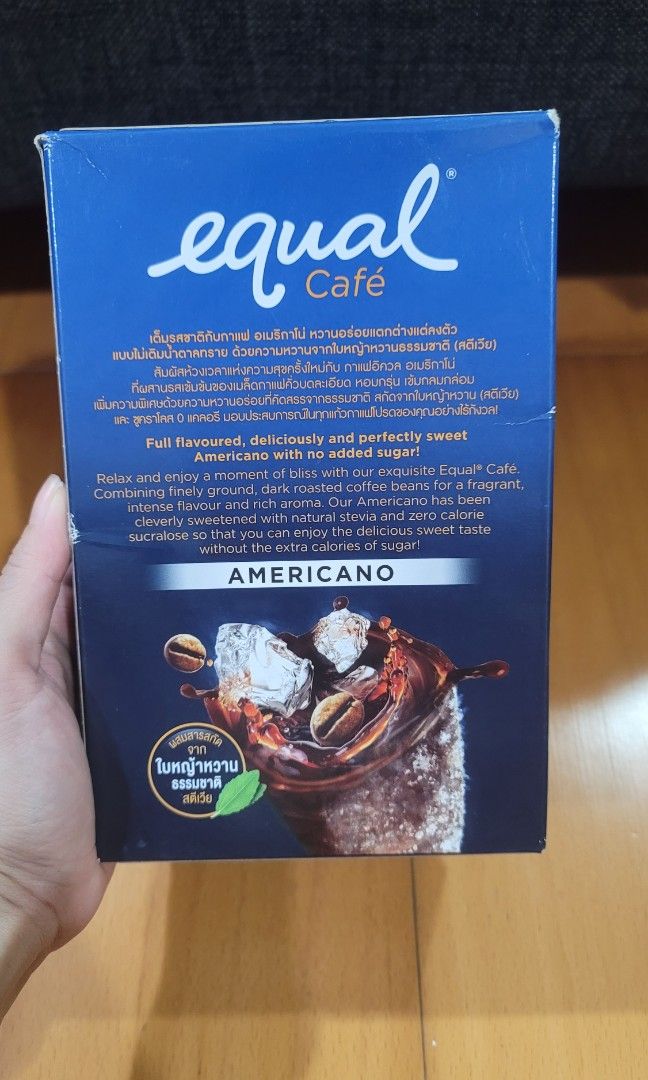 Equal Cafe Zero Sugar Americano 9 sachets Sugar free, Food & Drinks ...