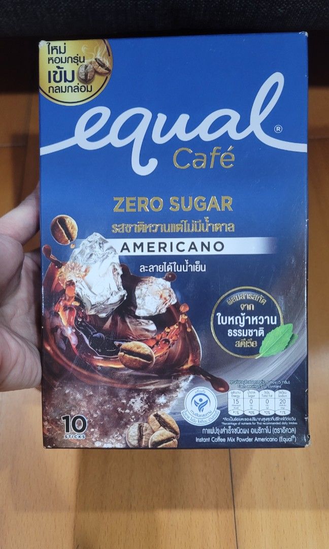Equal Cafe Zero Sugar Americano 9 sachets Sugar free, Food & Drinks ...
