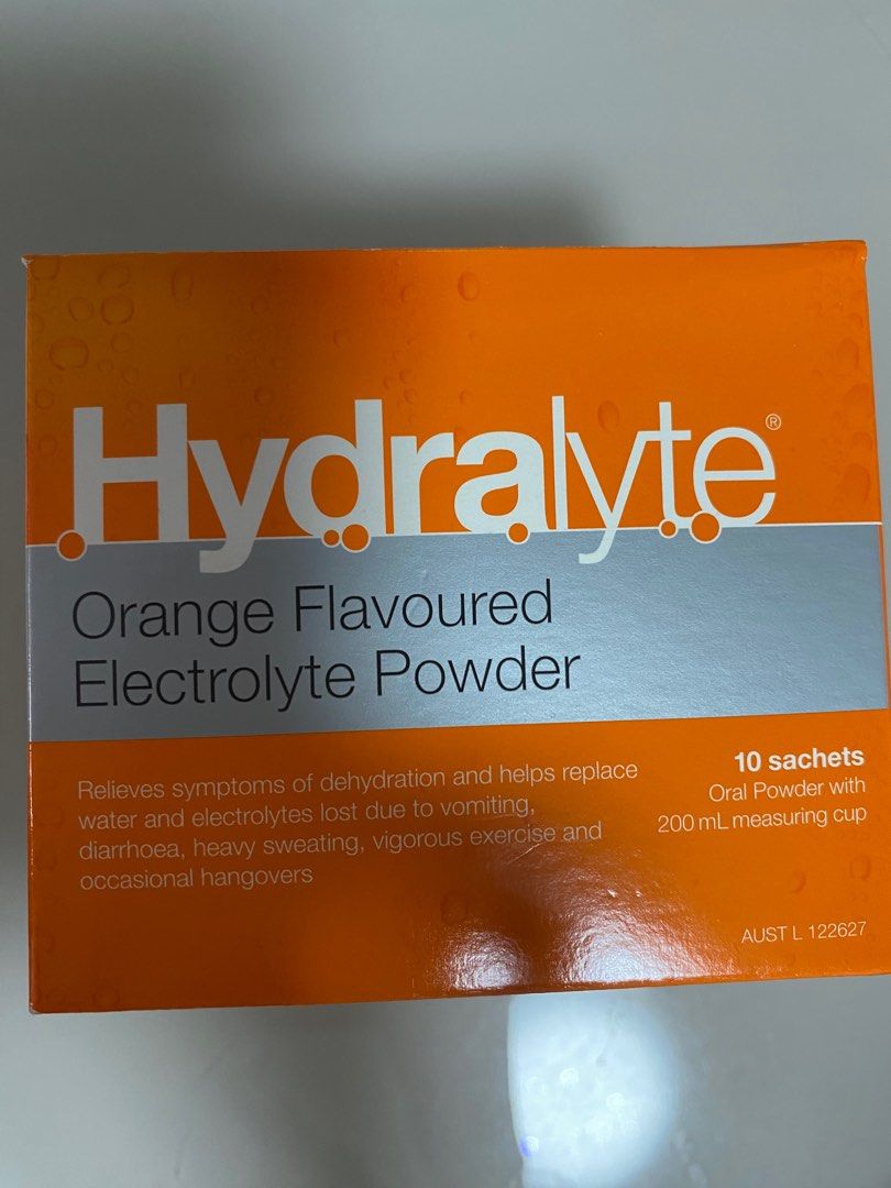(Expiry 08/23) Hydralyte orange flavoured electrolyte powder, Health ...