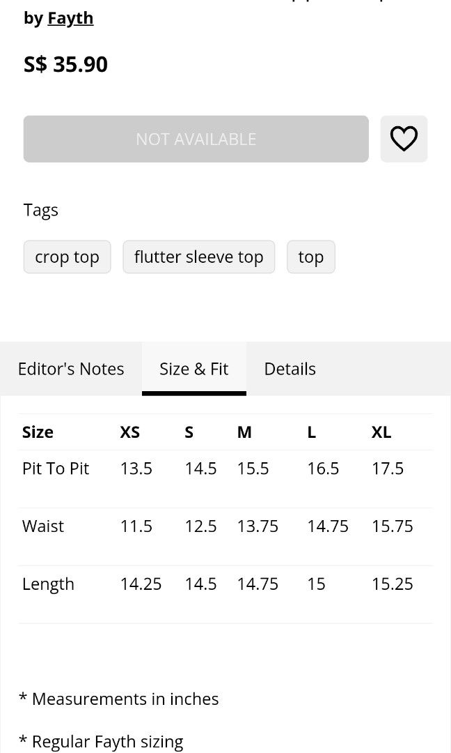 Fayth Amber Flutter Sleeve Cropped Top, Women's Fashion, Tops, Other ...