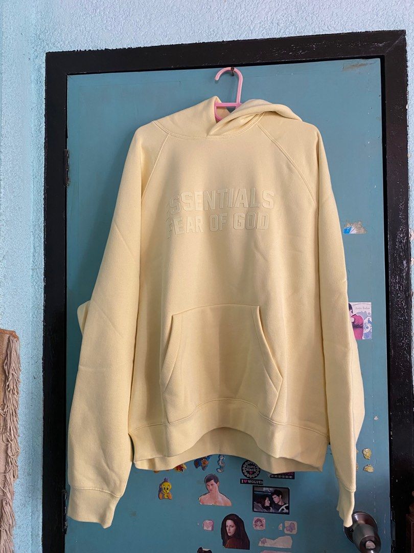 Fear of God Essentials Canary Hoodie on Carousell