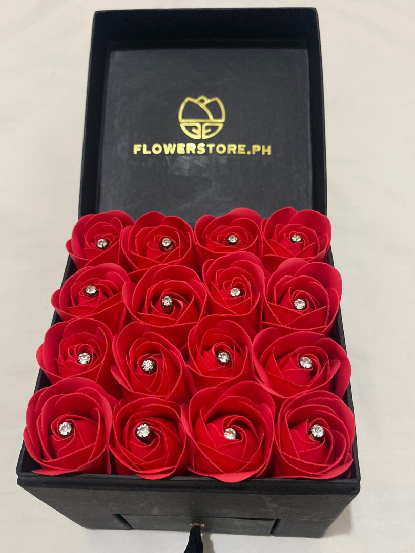 Flowerstore.ph Bright Red Eternal Love Box, Hobbies & Toys, Stationary ...