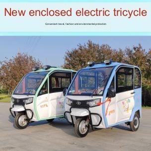 Fully enclosed electric tricycle family car adult ladies pick up ...