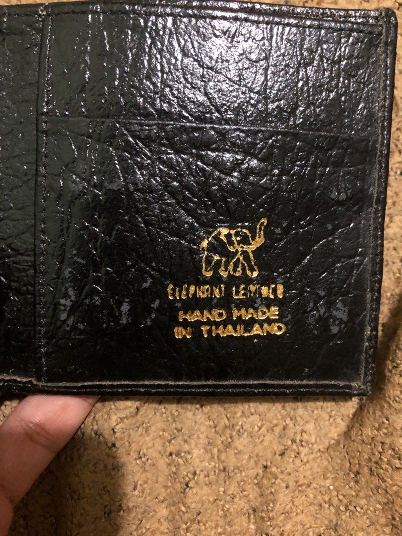 Genuine elephant leather wallet made in thailand on Carousell