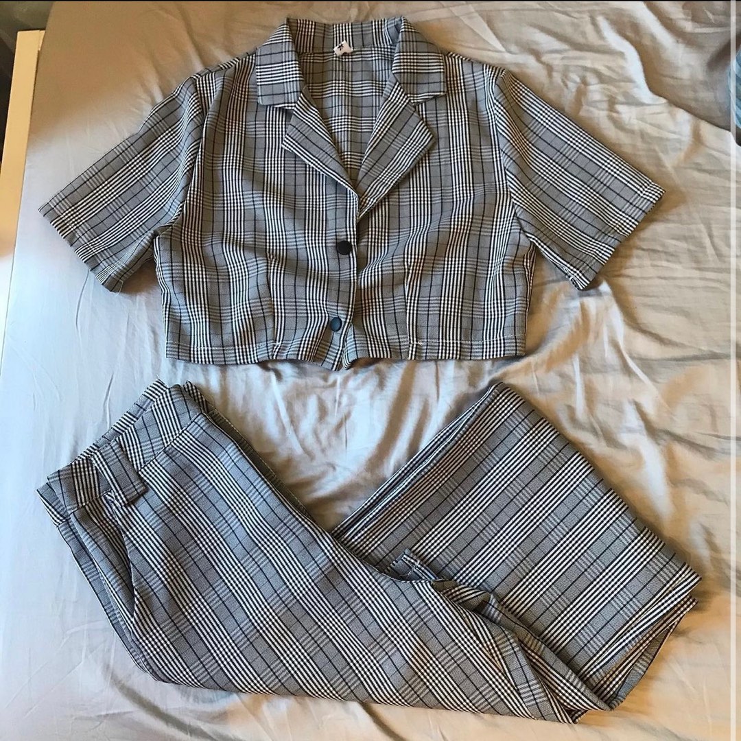 Gingham Set Wear, Women's Fashion, Dresses & Sets, Sets or Coordinates ...