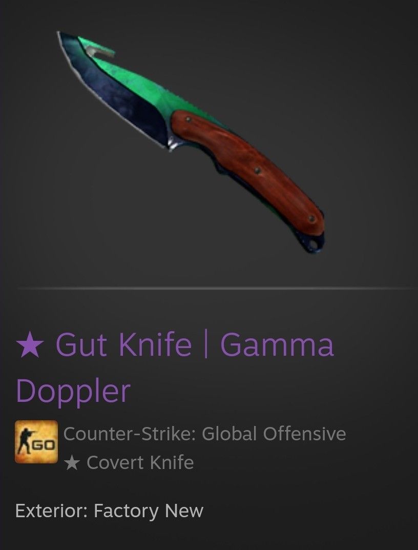 Gut Knife Gamma Doppler FN, Video Gaming, Gaming Accessories, In-Game ...