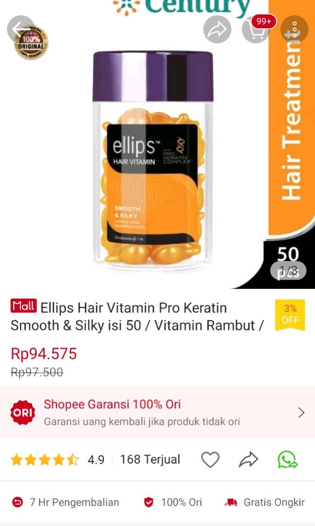 Hair Vitamin Pro Keratin Smooth & Silky Isi 50 - Vitamin Rambut by ...