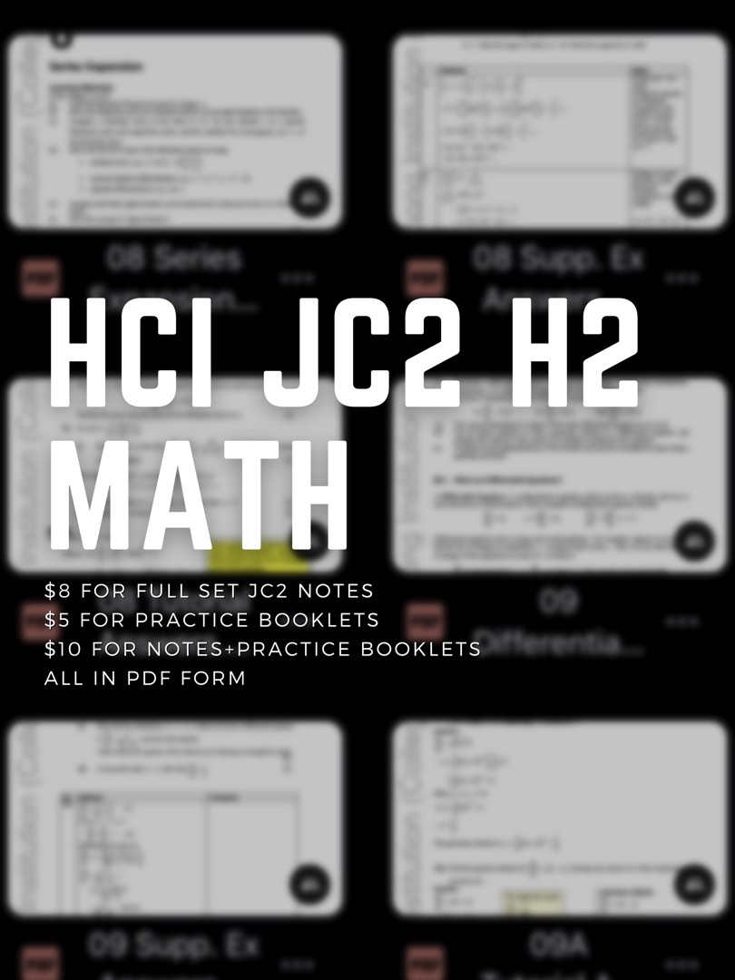 HCI JC2 H2 Math Notes, Hobbies & Toys, Books & Magazines, Assessment ...