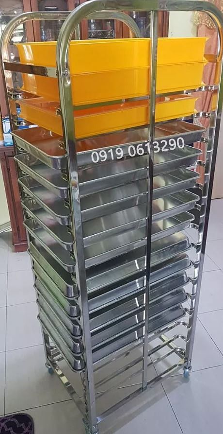Heavy Duty 15 Layers Stainless Steel Bread Cooling Rack Tray Trolly on ...