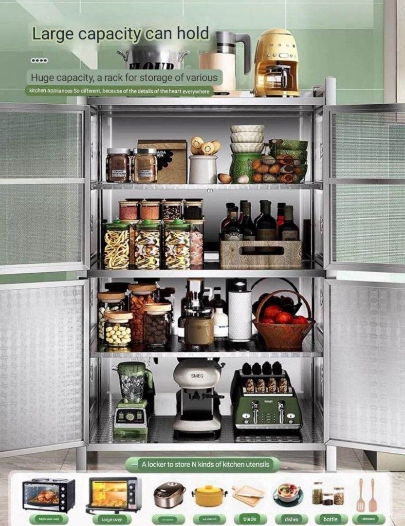 Household simple stainless steel cabinet cupboard group device locker ...