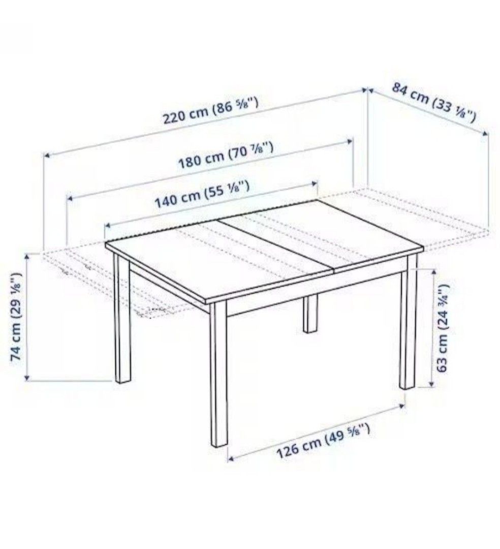 IKEA Bjursta Dining Table & Chairs, Furniture & Home Living, Furniture ...