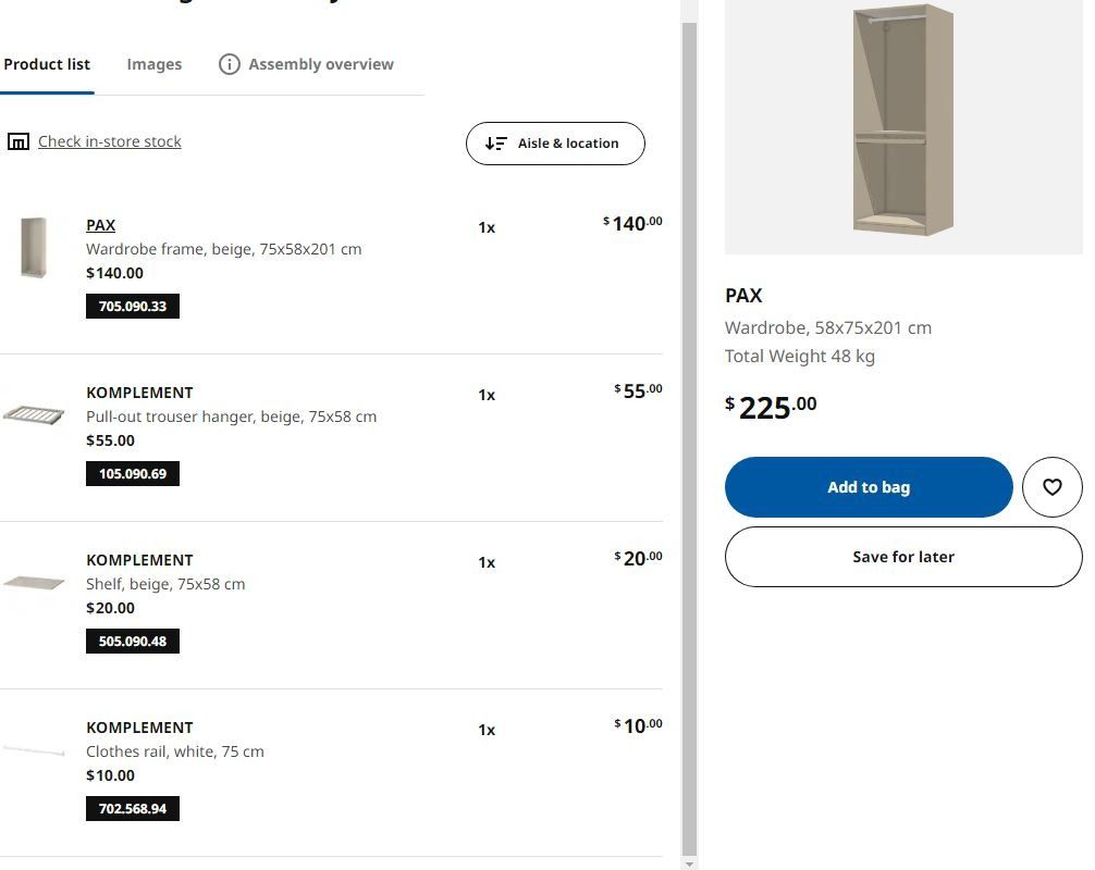 IKEA PAX Open Wardrobe, Furniture & Home Living, Furniture, Other Home ...