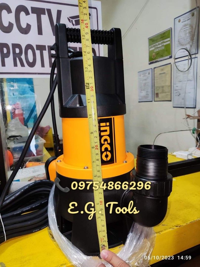 INGCO 1000W/1.5HP Sewage Submersible Water Pump, Commercial ...