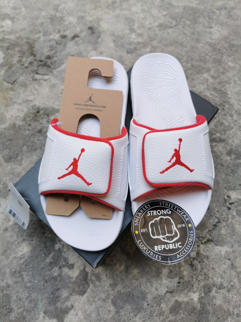 Jordan Hydro 3 Slides Red White Cement on Carousell