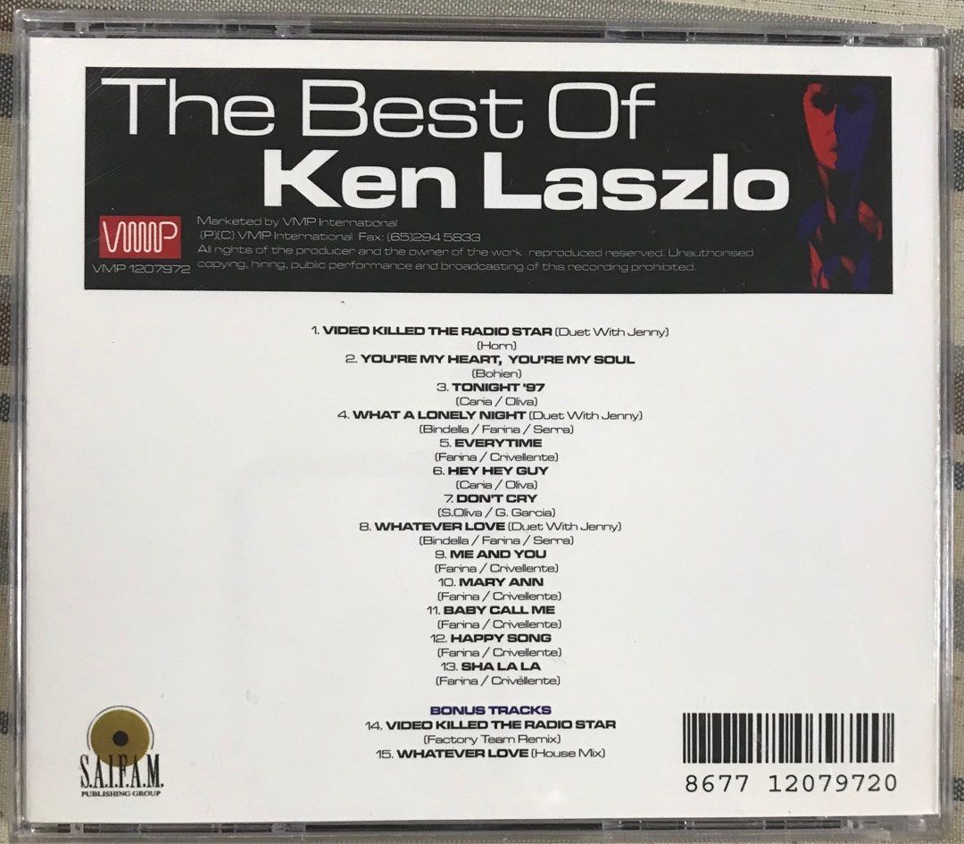 Ken Laszlo 精選 The best of Italo disco king 專輯 CD VMP HK 出品 近乎完美, 興趣及遊戲 ...