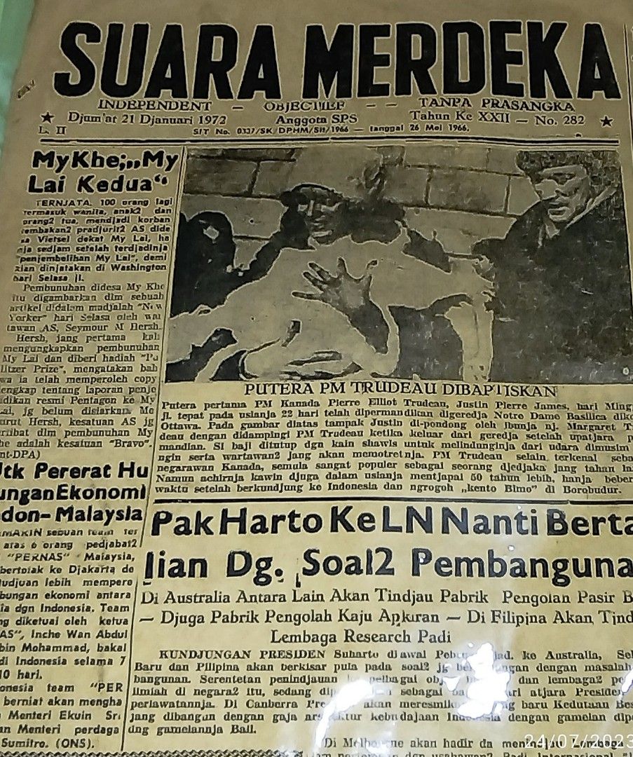Koran SUARA MERDEKA Thn.1972, Buku & Alat Tulis, Majalah & Lainnya di Carousell