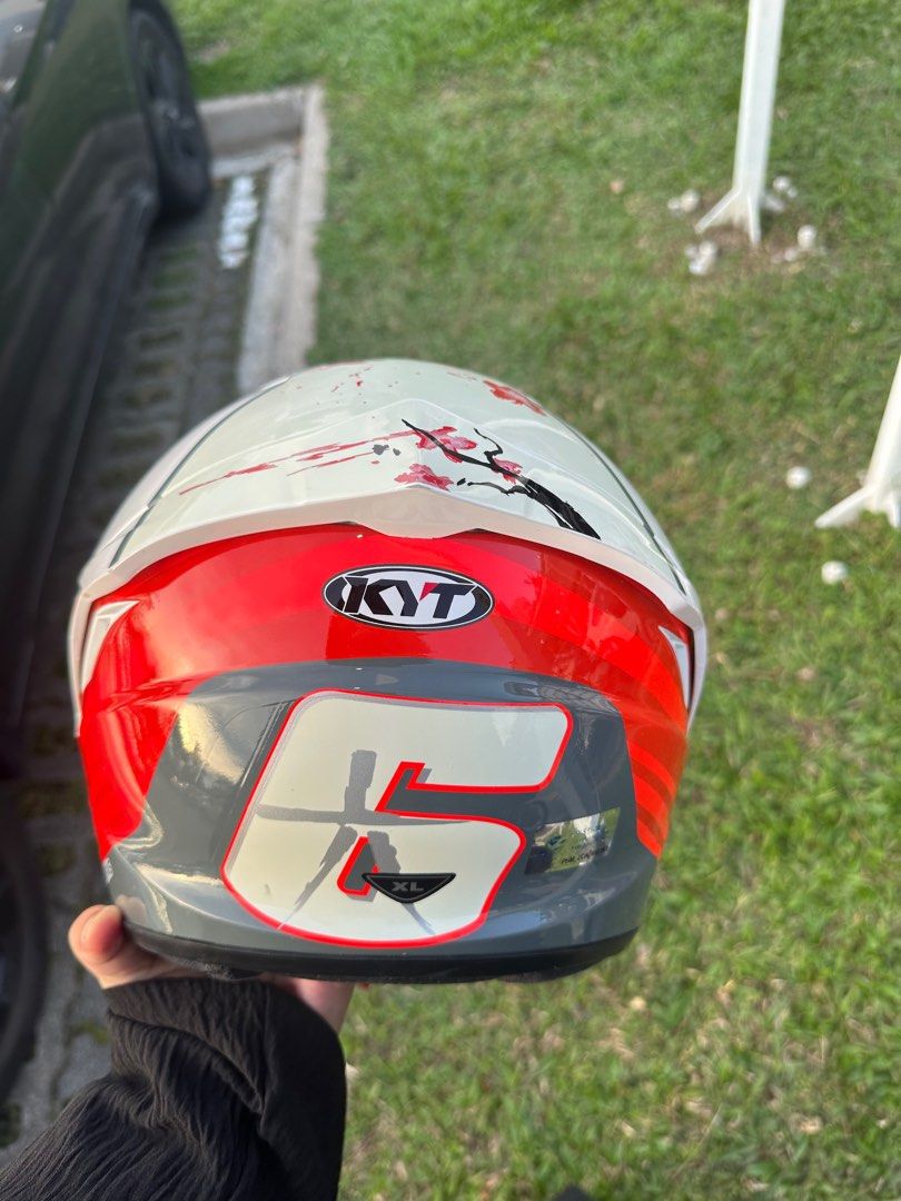 KYT NFJ Sakura Helmet [with Pink Visor], Motorcycles, Motorcycle ...
