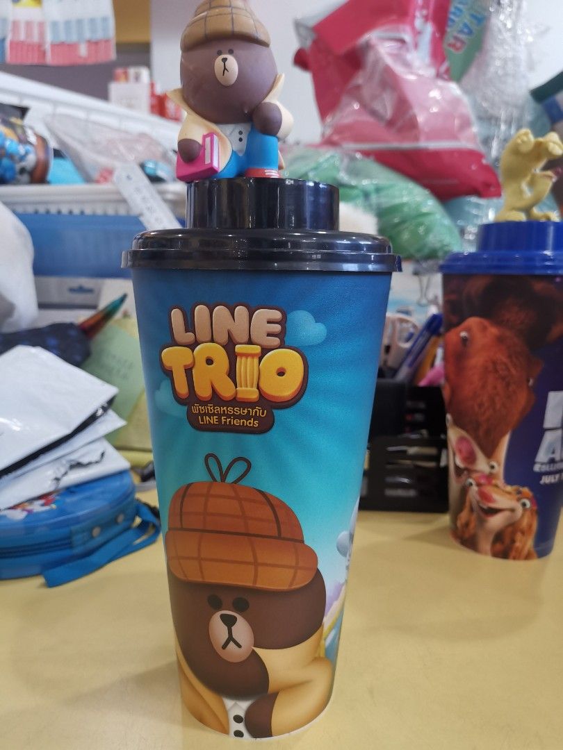 LINE TRIO Movie Merchandise Collection Cinema Cup With Cartoon Figure ...