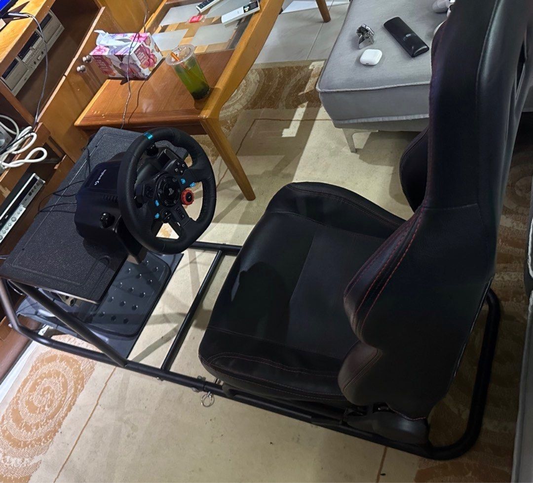 Logitech G29 Thrustmaster + SIM Racing Cockpit Stand, Video Gaming ...
