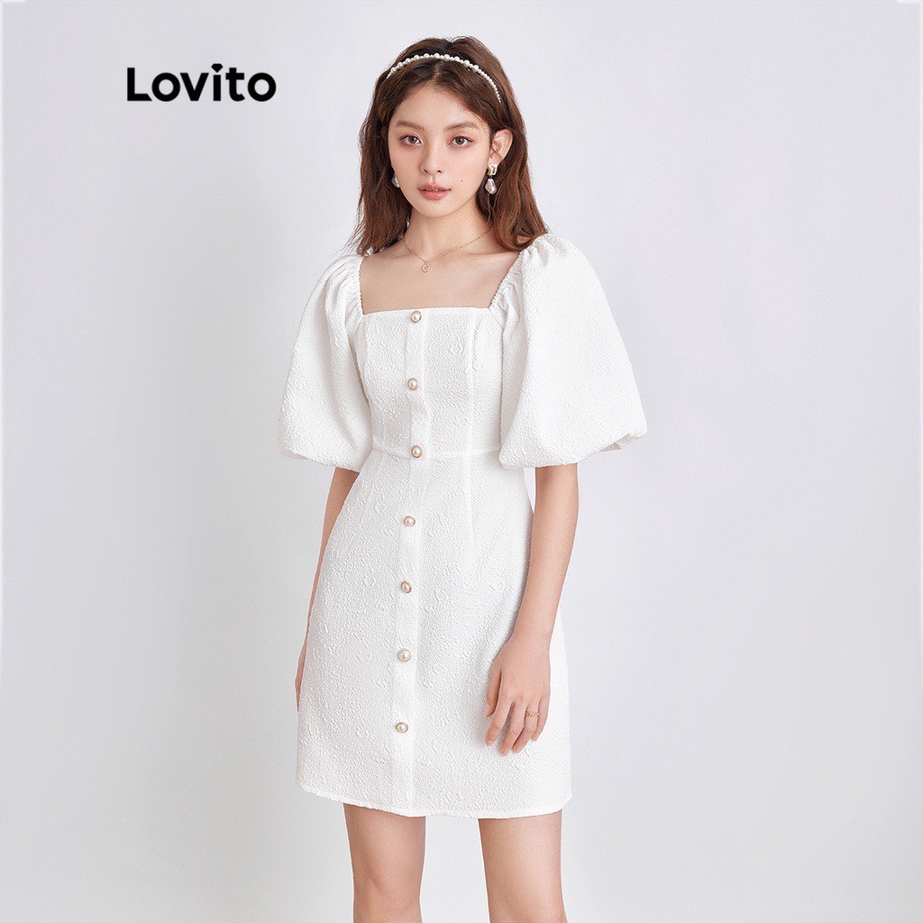 Lovito Elegant White Dress on Carousell