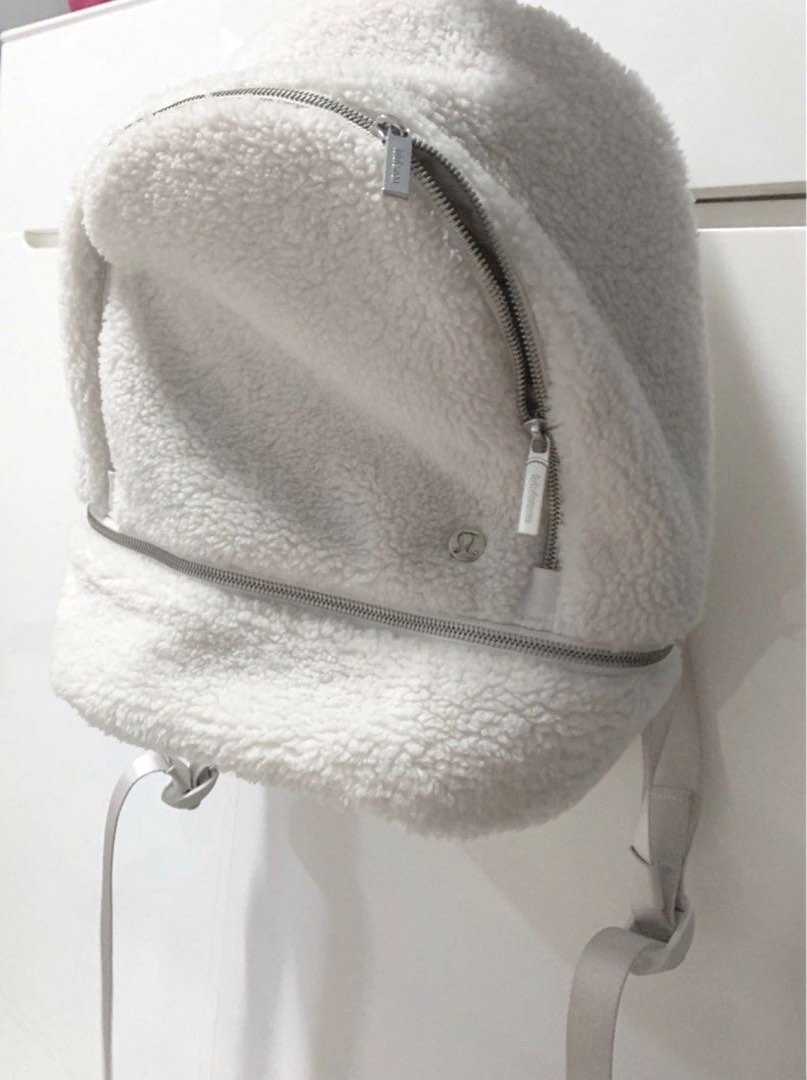 LULULEMON fleece white backpack, Women's Fashion, Bags & Wallets ...